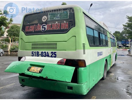 51B-034.25, Transinco B80 (Ho Chi Minh Municipality) License plate of ...