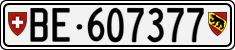 BE 607377, Mazda CX-5 (Bern) License plate of Switzerland