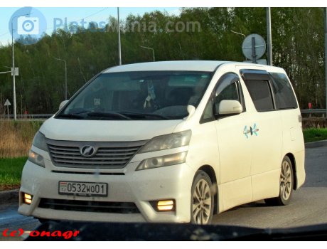 0532WO01, Toyota Vellfire (Dushanbe City) License plate of Tajikistan