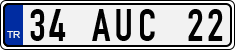 34 AUC 22, Ford C-Max (İstanbul) License plate of Turkey