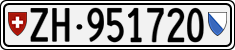 ZH 951720, BMW 2 Series (Zurich) License plate of Switzerland