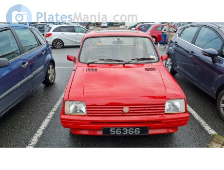 56366, MG Metro , License plate of Guernsey