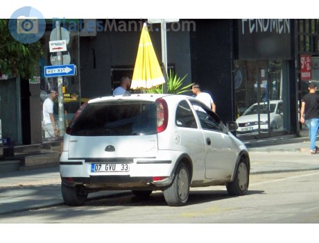 07 GVU 33, Opel Corsa (Antalya) License plate of Turkey