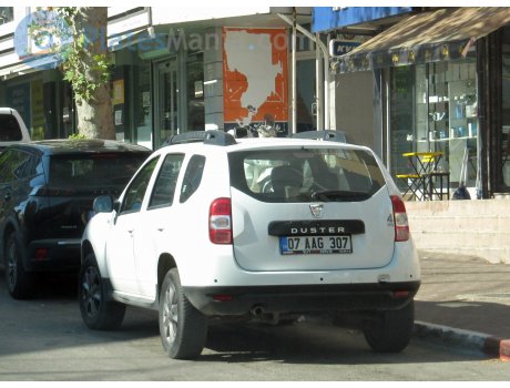 07 AAG 307, Dacia Duster (Antalya) License plate of Turkey