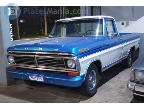 HQY7E59, Ford F-100 (Mato Grosso do Sul) License plate of Brazil