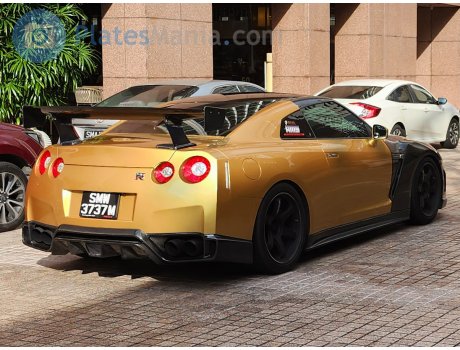 SMW 3737 M, Nissan GT-R , License plate of Singapore