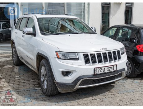 22 A 1261, Jeep Grand Cherokee (Erbil Governorate) License plate of Iraq