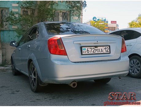 672 MXA 12, Daewoo Gentra (Mangistau Province) License plate Kazakhstan