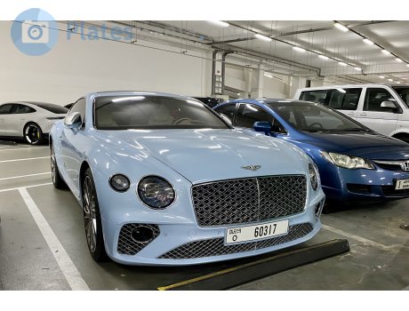O 60317, Bentley Continental GT (Dubai) License plate of the UAE