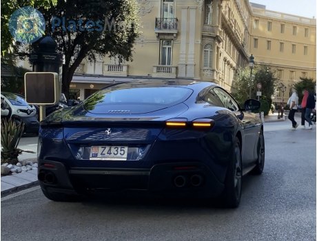 Z435, Ferrari Roma , License plate of Monaco