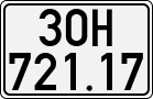 30H-721.17, Toyota Vios (Hanoi Municipality) License plate of Vietnam