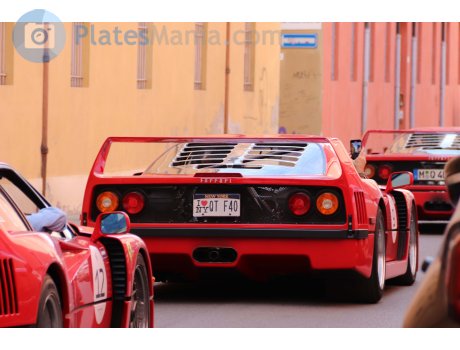 QT F40, Ferrari F40 (New York) License plate of the USA