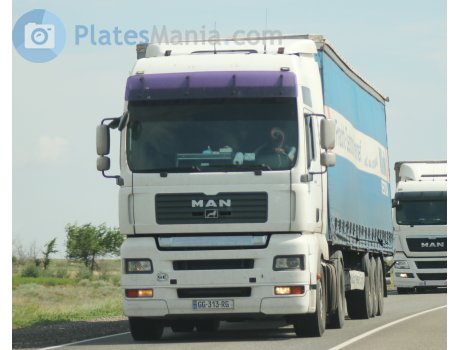 GG-313-RG, MAN TGA , License plate of Georgia