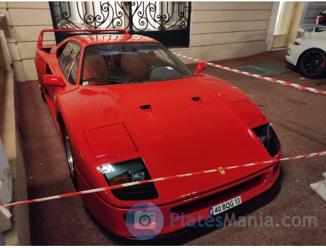 40 BQG 13, Ferrari F40 (Bouches-du-Rhône) French license plate