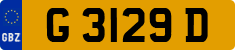 G 3129 D, Lamborghini Aventador License plate of Gibraltar
