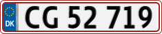 CG 52719, Toyota Aygo , License plate of Denmark