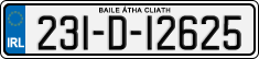 231-D-12625, Alfa Romeo Giulia (Dublin) License plate of Ireland
