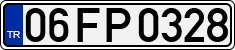 06 FP 0328, BMW 3 Series (Ankara) License plate of Turkey