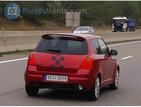 8654 ZW 68, Suzuki Swift (Haut-Rhin) French license plate