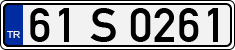 61 S 0261, Otokar Sultan (Trabzon) License plate of Turkey