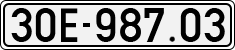30E-987.03, Toyota Innova (Hanoi Municipality) License plate of Vietnam