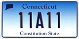 11A11, Mercedes-Benz E-Klasse (Connecticut) License plate of the USA