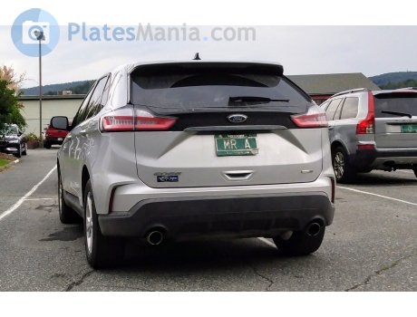 MR A, Ford Edge (Vermont) License plate of the USA