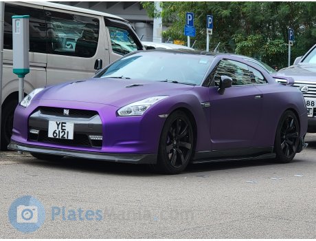 YE 6121, Nissan GT-R , License plate of Hong Kong