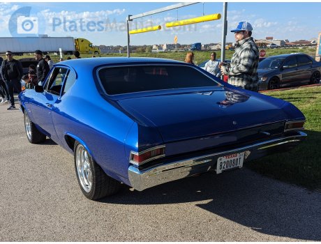 B20080T, Chevrolet Chevelle (Texas) License plate of the USA