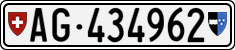AG 434962, Scania S-Series (Aargau) License plate of Switzerland