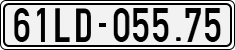 61LD-055.75, Mazda BT-50 (Bình Dương Province) License plate of Vietnam