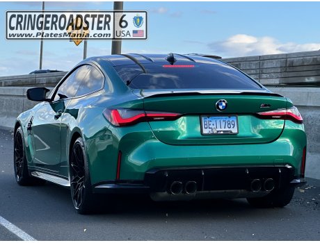 BE-11789, BMW M4 (Connecticut) License plate of the USA
