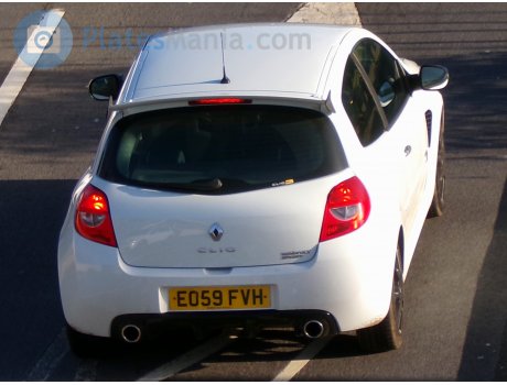 EO59 FVH, Renault Clio (Chelmsford) License plate of the United Kingdom