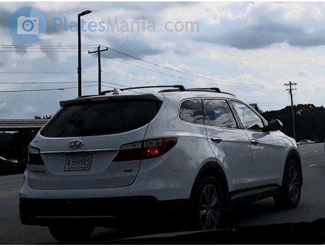 5998KS, Hyundai Santa Fe (South Carolina) License plate of the USA