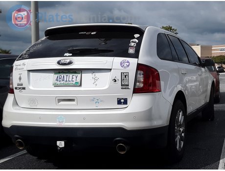 4BAILEY, Ford Edge (South Carolina) License plate of the USA