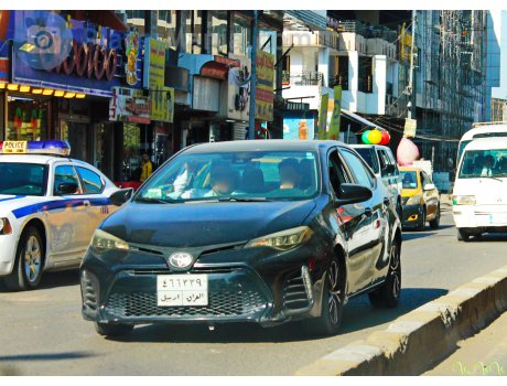 ‎٤٦٦٣٣٩‎, Toyota Corolla (Erbil Governorate) License plate of Iraq