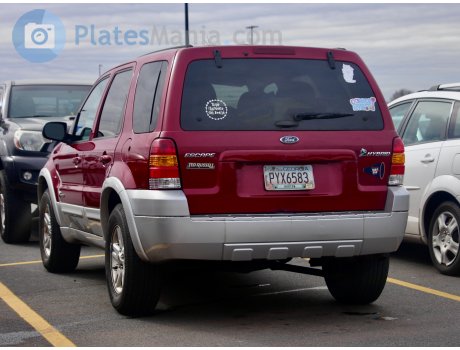 PYX6583, Ford Escape (Georgia) License plate of the USA