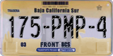 175-PMP-4, License plate without vehicle (Baja California Sur) License ...