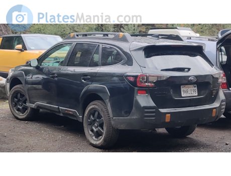 9HRJ198, Subaru Outback (California) License plate of the USA