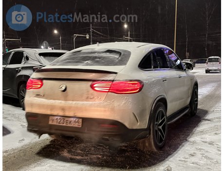 у123ек44, Mercedes-Benz GLE-Klasse (Kostroma Oblast) License plate Russia