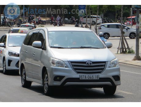 67A-046.18, Toyota Innova (An Giang Province) License plate of Vietnam