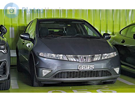 VD 197142, Honda Civic (Vaud) License plate of Switzerland