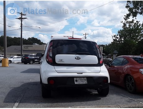 VT70279, Kia Soul (South Carolina) License plate of the USA