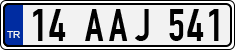 14 AAJ 541, Schmitz SPR (Bolu) License plate of Turkey