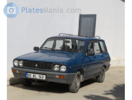 60 KL 143, Renault 12 (Tokat) License plate of Turkey