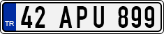 42 APU 899, (Konya) License plate of Turkey