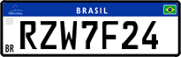 RZW7F24, Nissan Versa (Pernambuco) License plate of Brazil