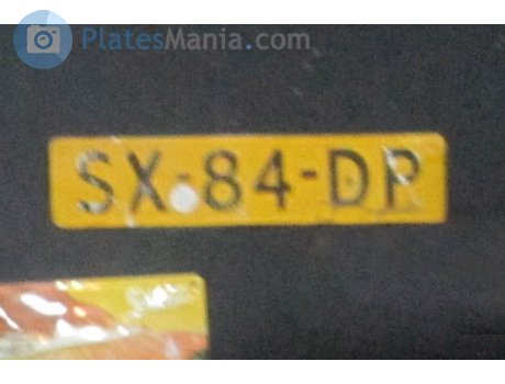 SX-84-DP, License plate without vehicle , License plate of the Netherlands