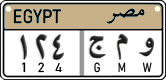 ‎١٢٤‎ ‎و م ج‎, Toyota Coaster (Cairo Governorate) License plate of Egypt