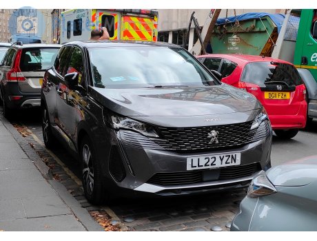 LL22 YZN, Peugeot 3008 (Borehamwood (Stanmore)) License plate of the ...